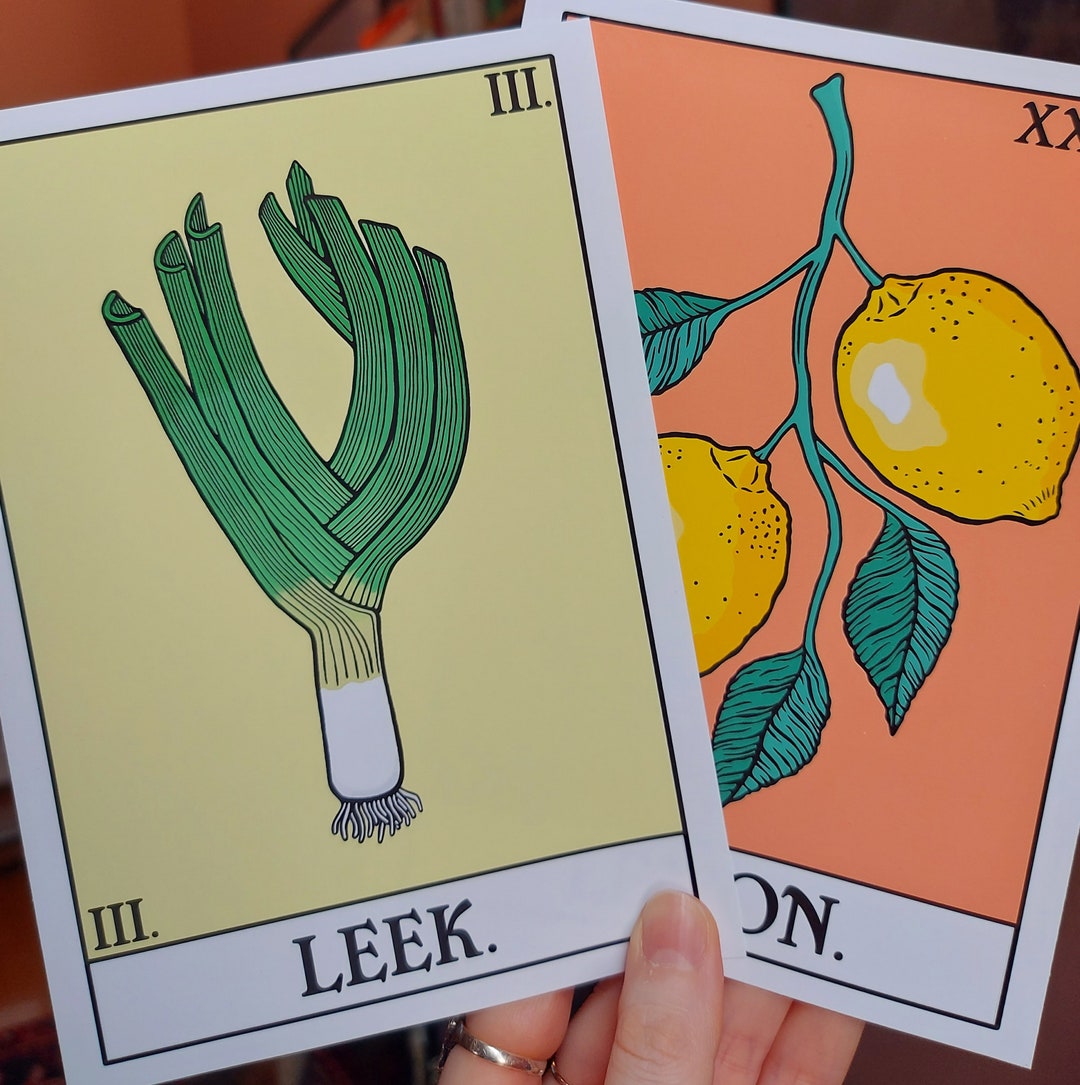 Leek Tarot Art Print French or English 5x7 Art Print Vegetable Art Gift ...