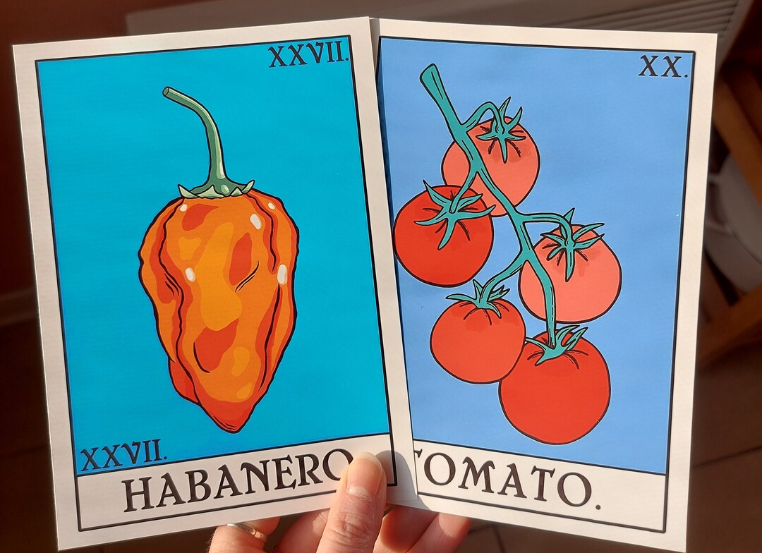 Habanero Tarot Art Print French or English 5x7 Art Print Vegetable Art ...