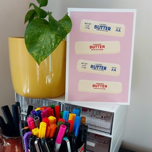 Butter Art Print Kitchen Art Print Gift for Chefs Gift for Bakers ...