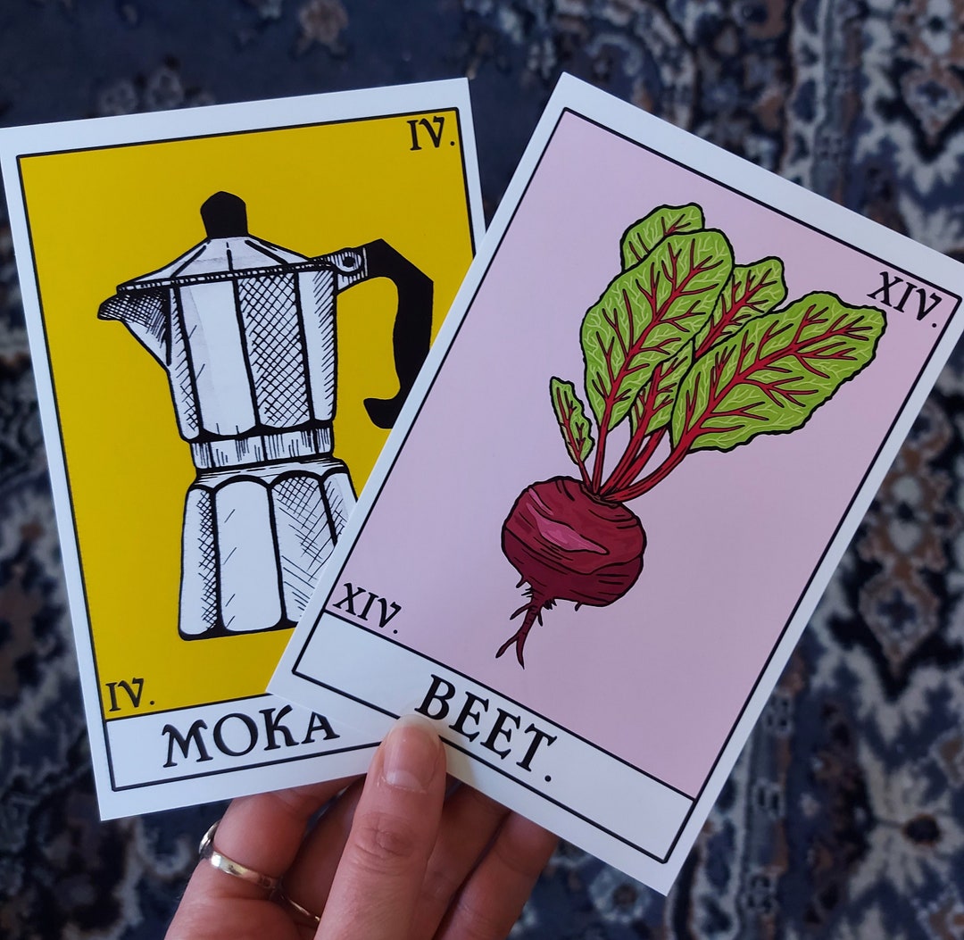 Beet Tarot Art Print French or English 5x7 Art Print Vegetable Art Gift ...