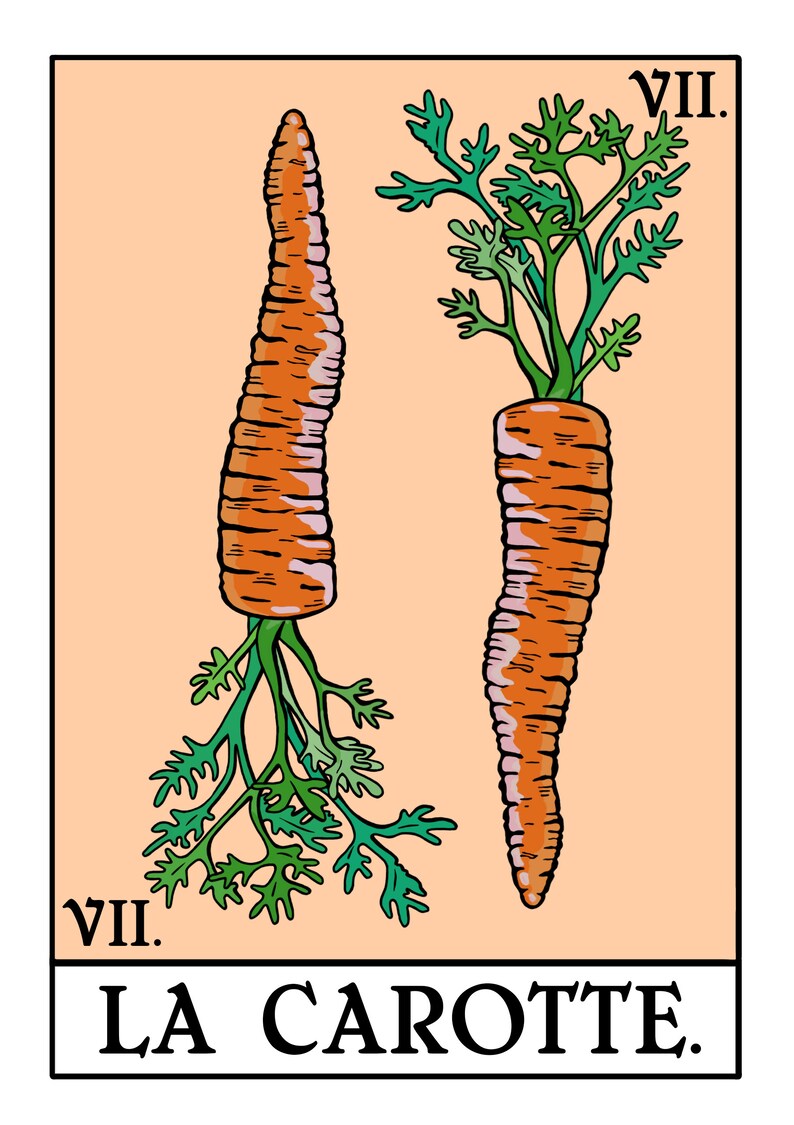 Carrot Tarot Art Print French or English - Etsy