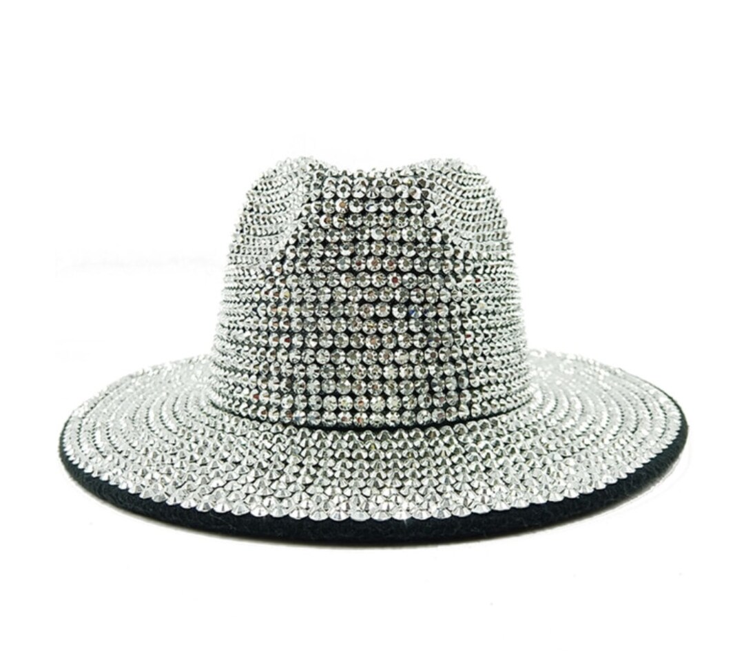 Shiny Rhinestone Fedora Hat Unisex - Etsy