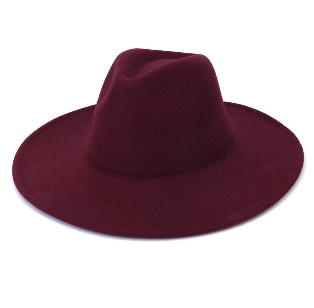 4 Inch Large Wide Brim Fedora Lavender Black Burgundy Burnt - Etsy