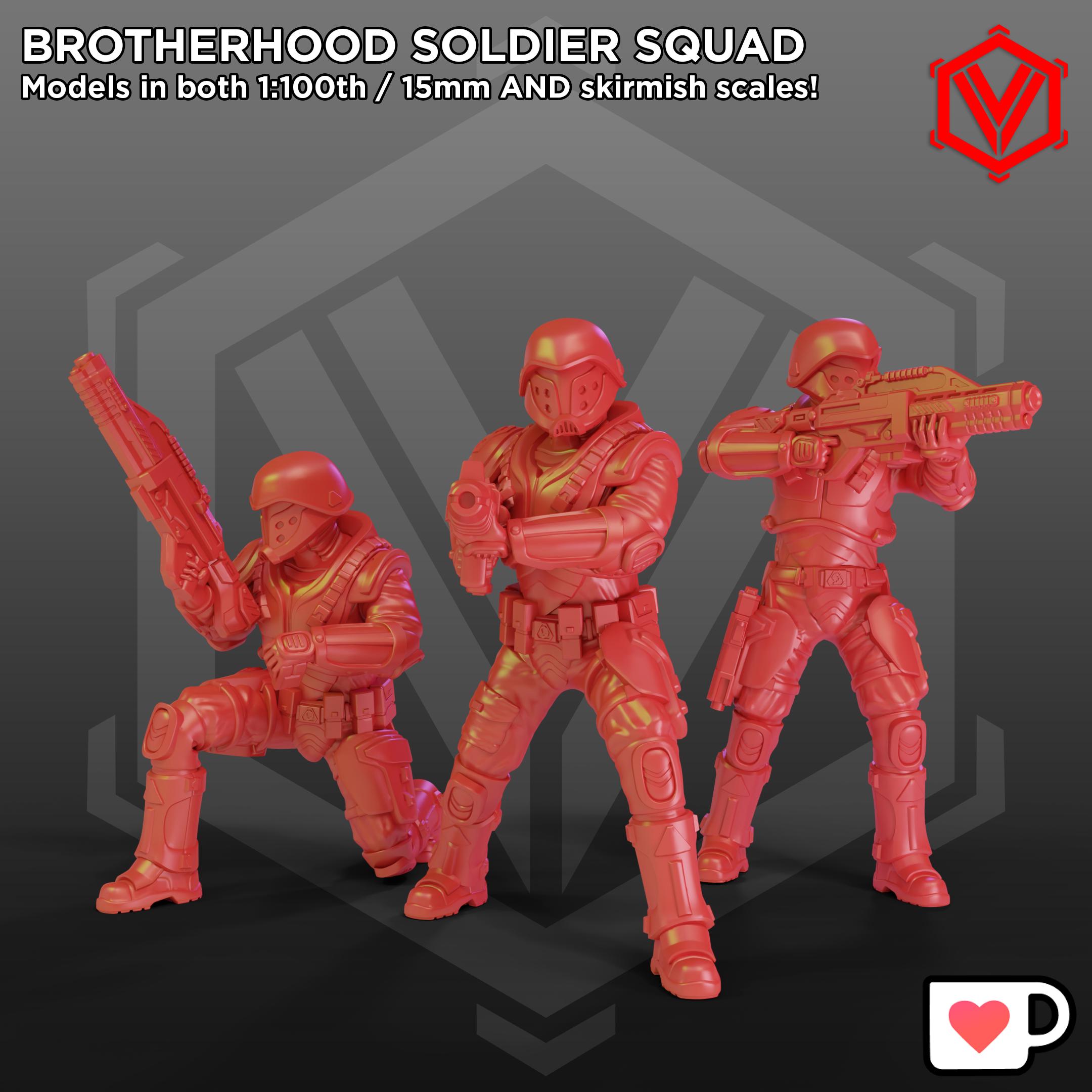 Brotherhood Soldier Squad - 15mm / 1:100th Scale Models - Etsy