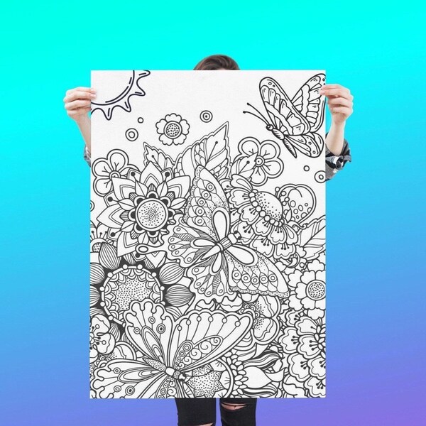 Adult Coloring Poster - Etsy