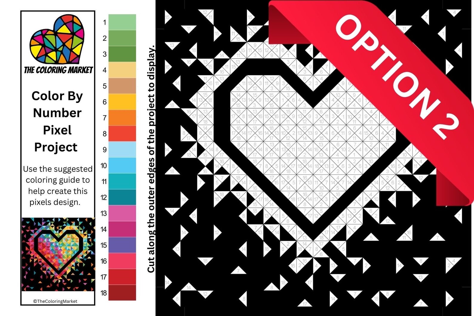 Color by Number, Large Pixel Color by Number Poster, Adult Coloring ...