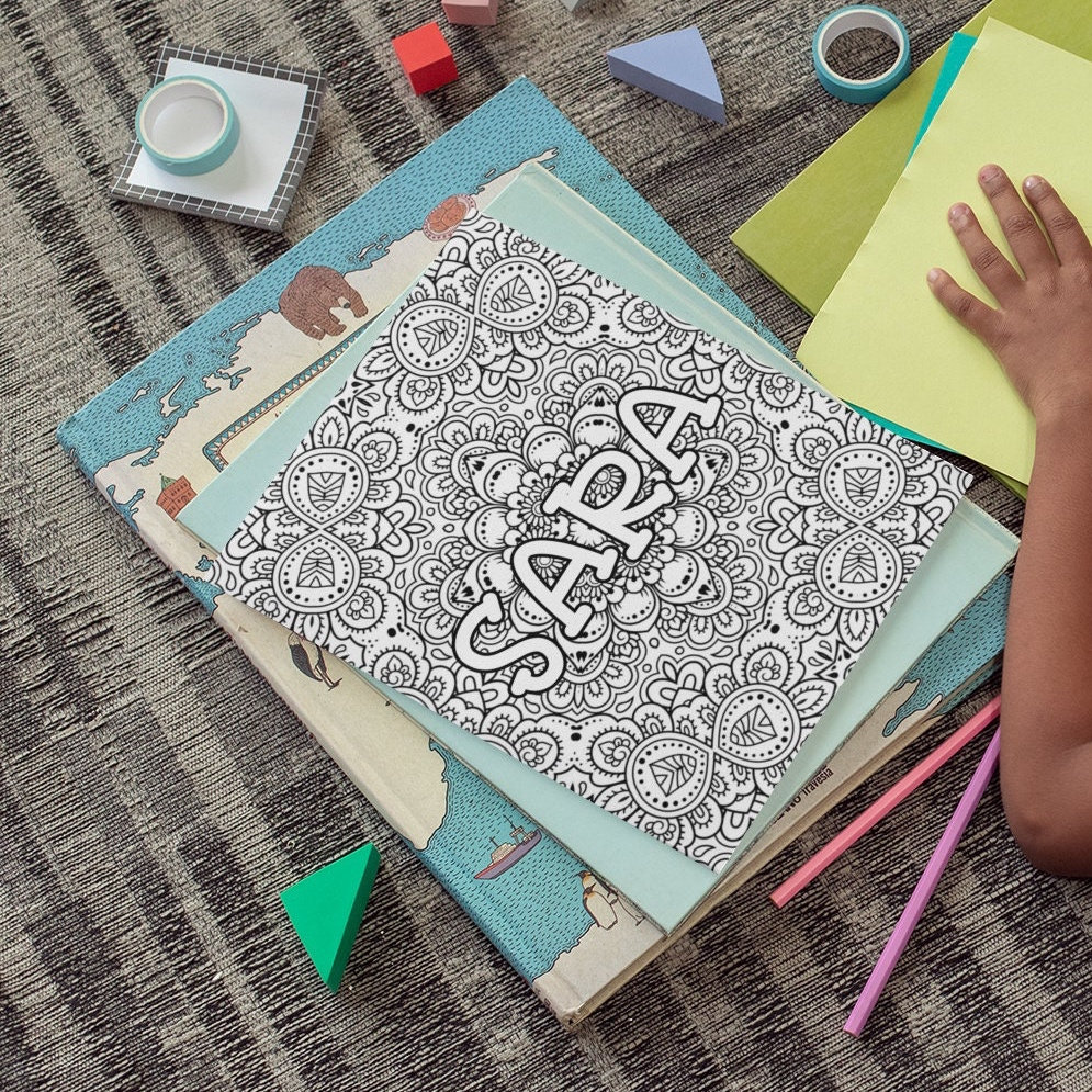 Digital Custom Name Coloring Poster, Custom Coloring, Large Coloring ...