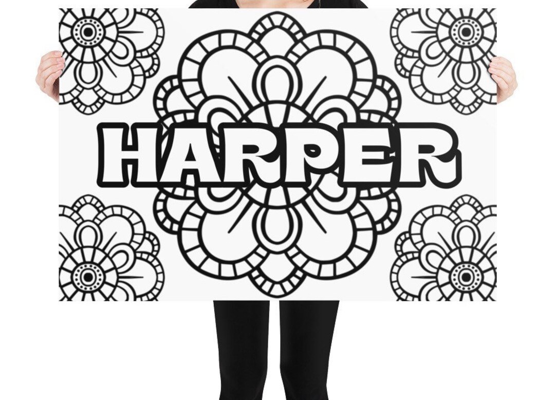 Mandala Coloring Poster, Personalized Name Coloring Poster, Custom ...