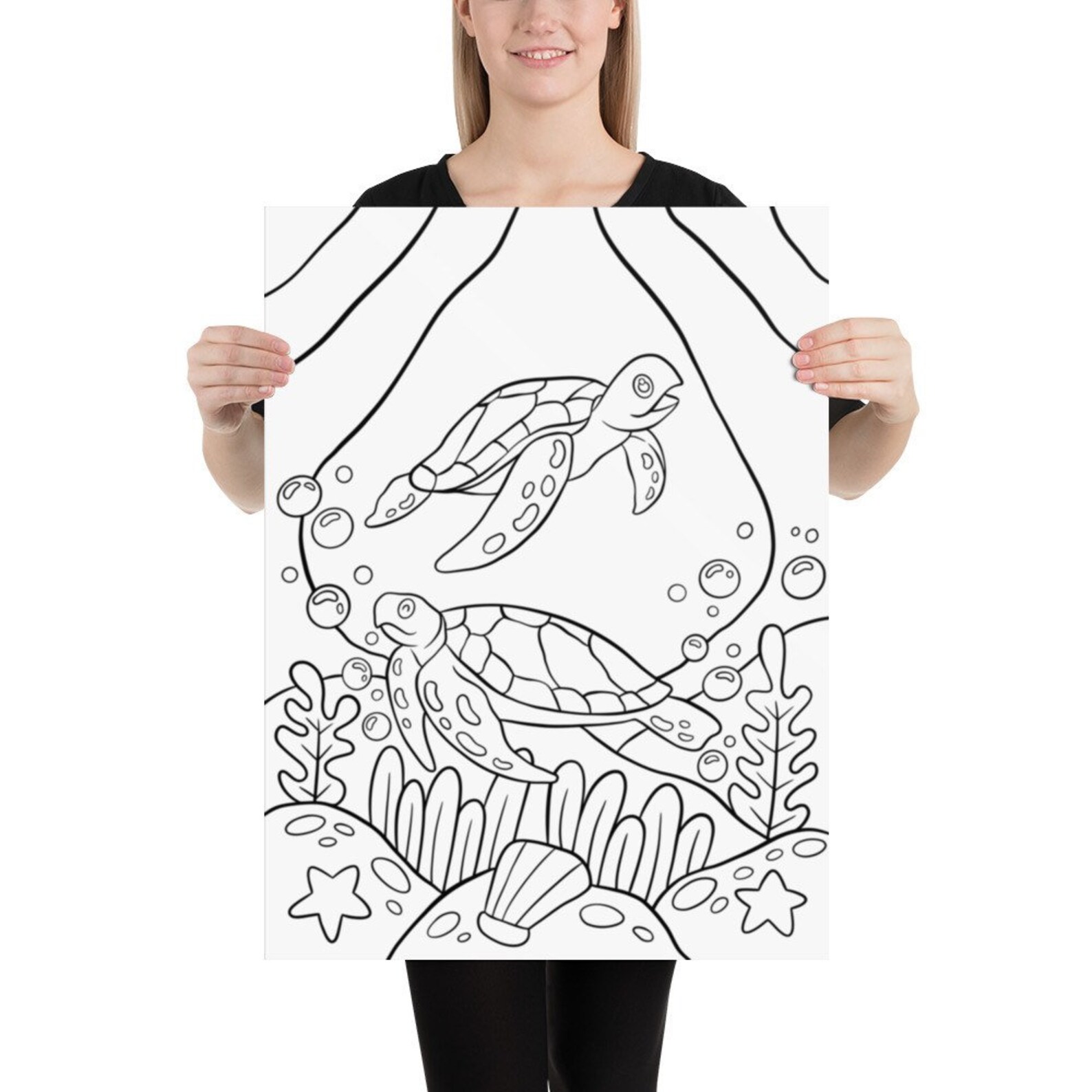 Sea Turtle Coloring Page, Ocean Coloring Page, Kids Coloring Page ...