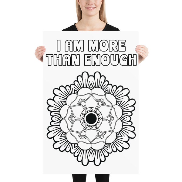 I Am Enough Coloring Page - Etsy