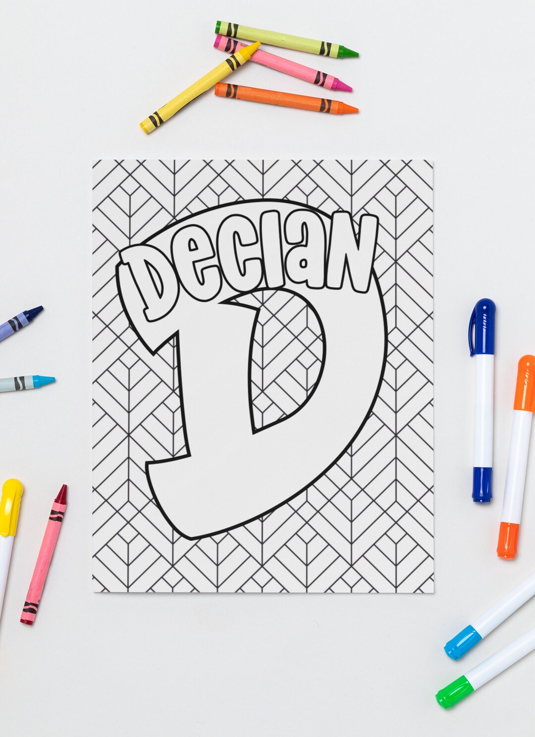 Digital Custom Name Coloring Page, Custom Name, Back to School ...