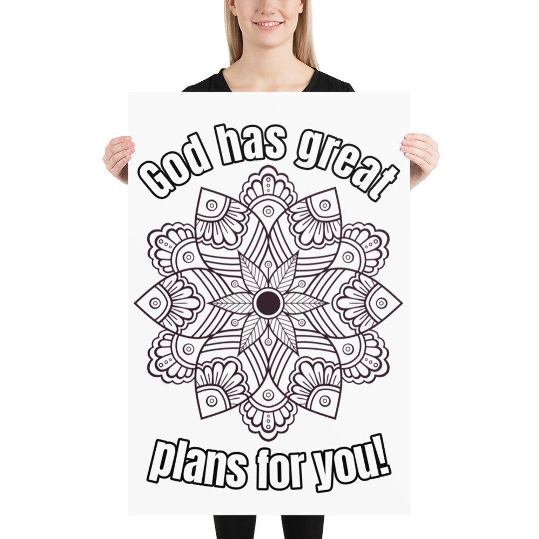 God Has Great Plans for You, Large Coloring Poster, Coloring Page ...