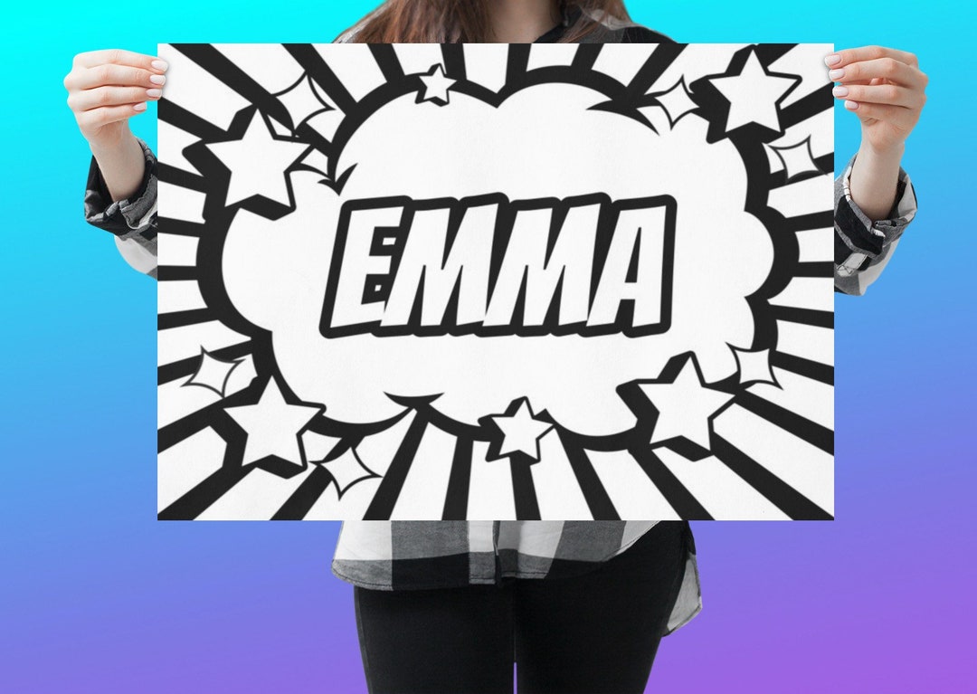 Custom Name Coloring Poster, Personalized Coloring, Adult Coloring Page ...
