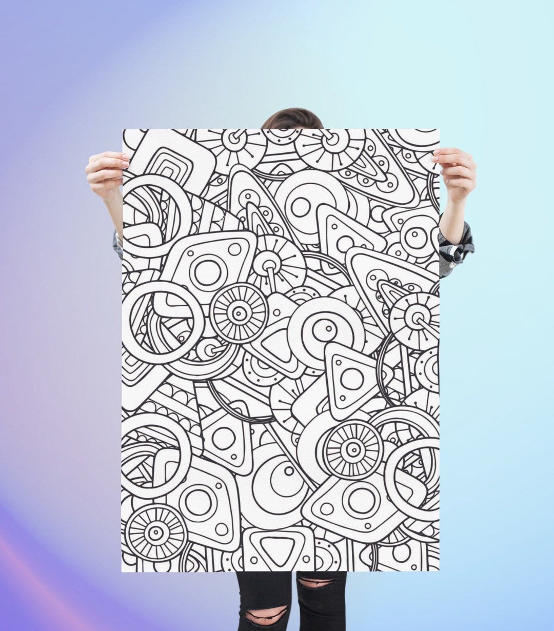 Abstract Doodle Large Coloring Poster, Coloring, Coloring Pages for ...