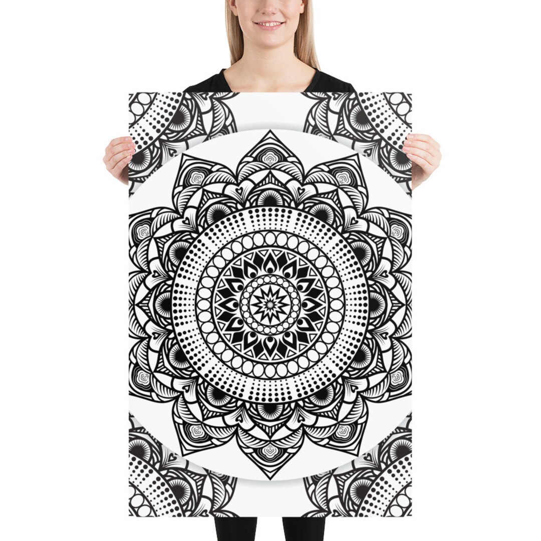 Large Mandala Coloring Poster, Coloring Page, Adults Coloring Page ...