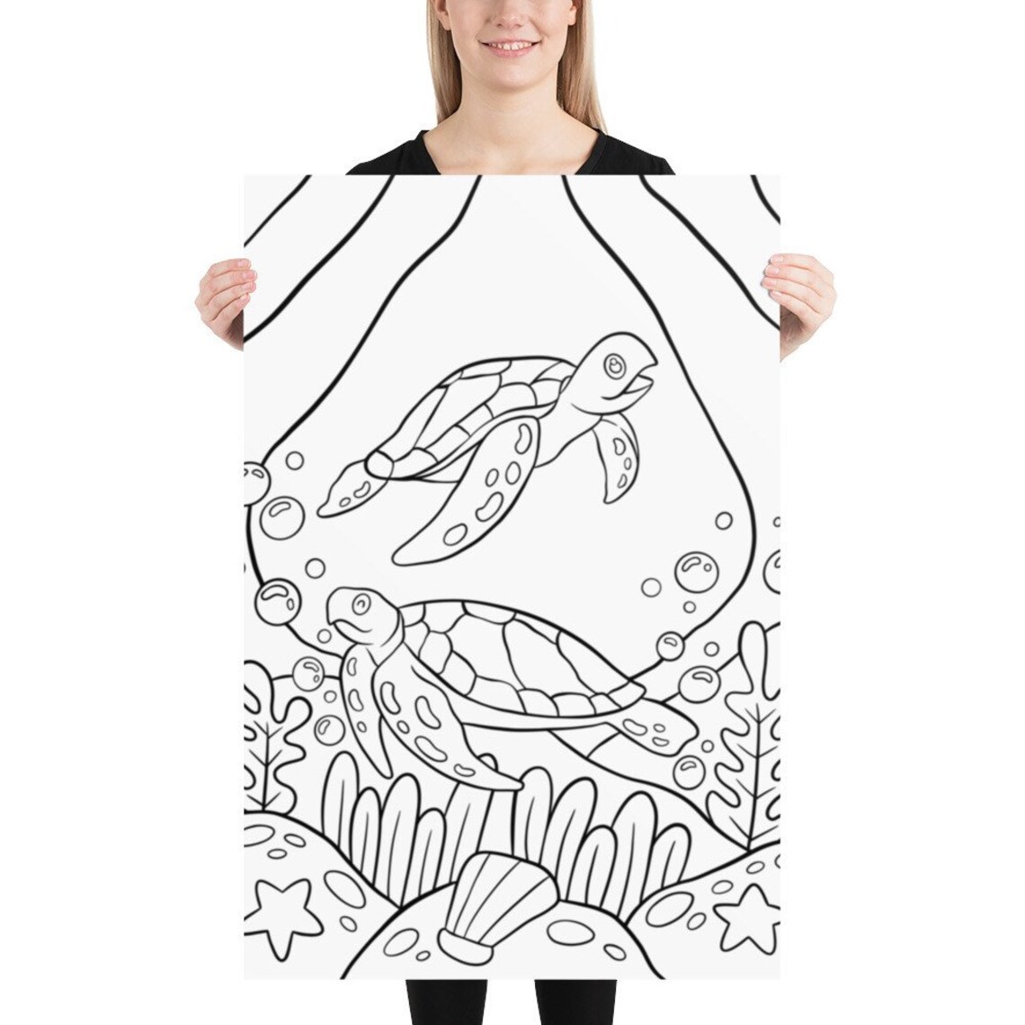 Sea Turtle Coloring Page Ocean Coloring Page Kids Coloring - Etsy