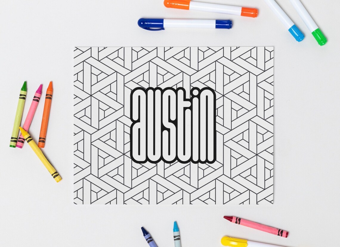 Custom Name Coloring Page, Printable Custom Coloring, Digital Download ...