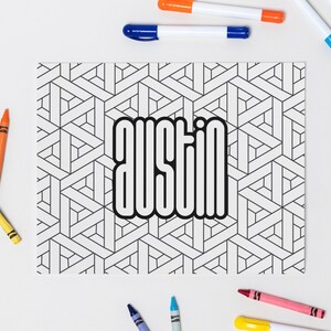Custom Name Coloring Page, Printable Custom Coloring, Digital Download ...
