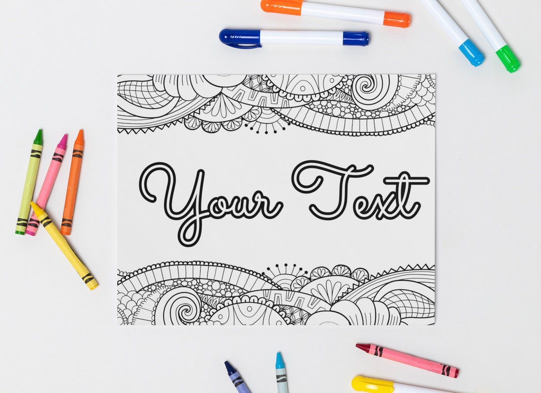 Digital Download, Name Coloring Page, Custom Printable Coloring Page ...