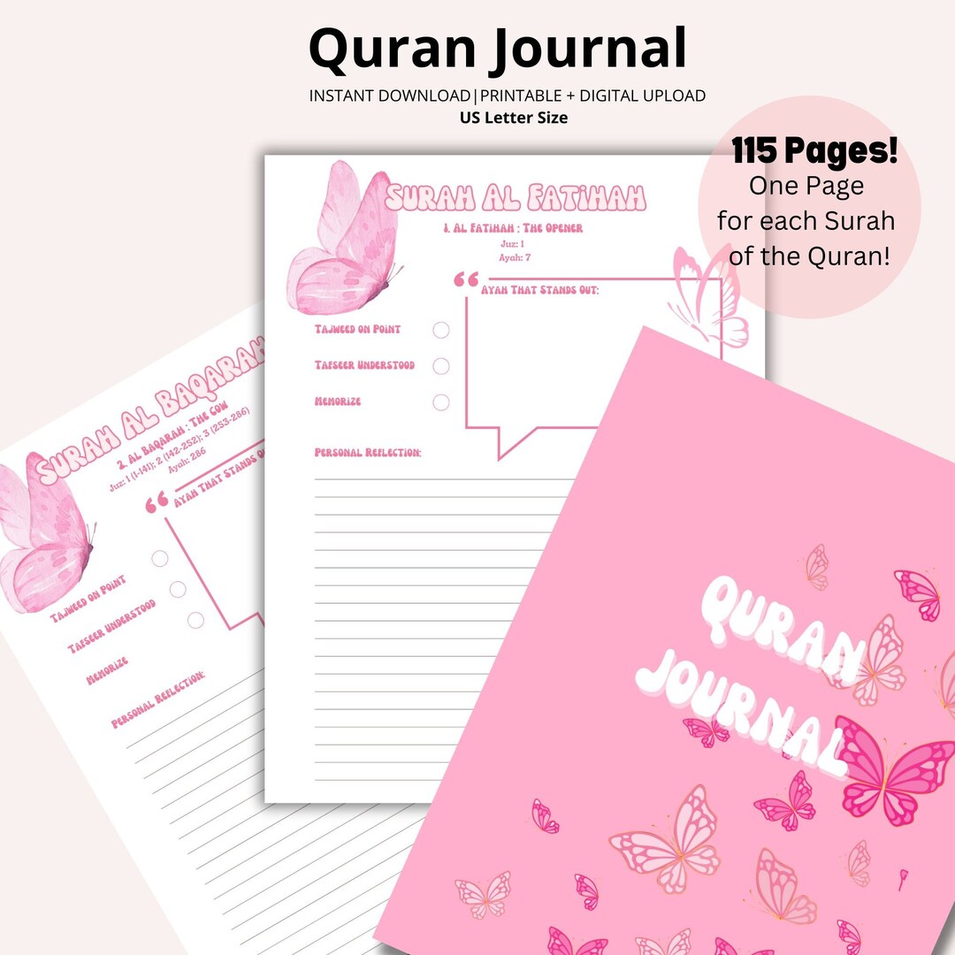 Quran Journal, Quran Workbook, Quran Study, Digital Quran Journal, PDF ...