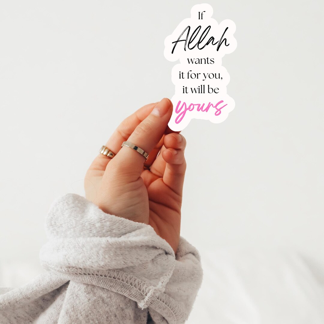 Muslim Sticker, Islamic Sticker, Waterproof Glossy Sticker, If Allah ...