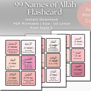 99 Names of Allah Flashcards, Al Asma Ul Husna Flashcards, 99 Names of ...