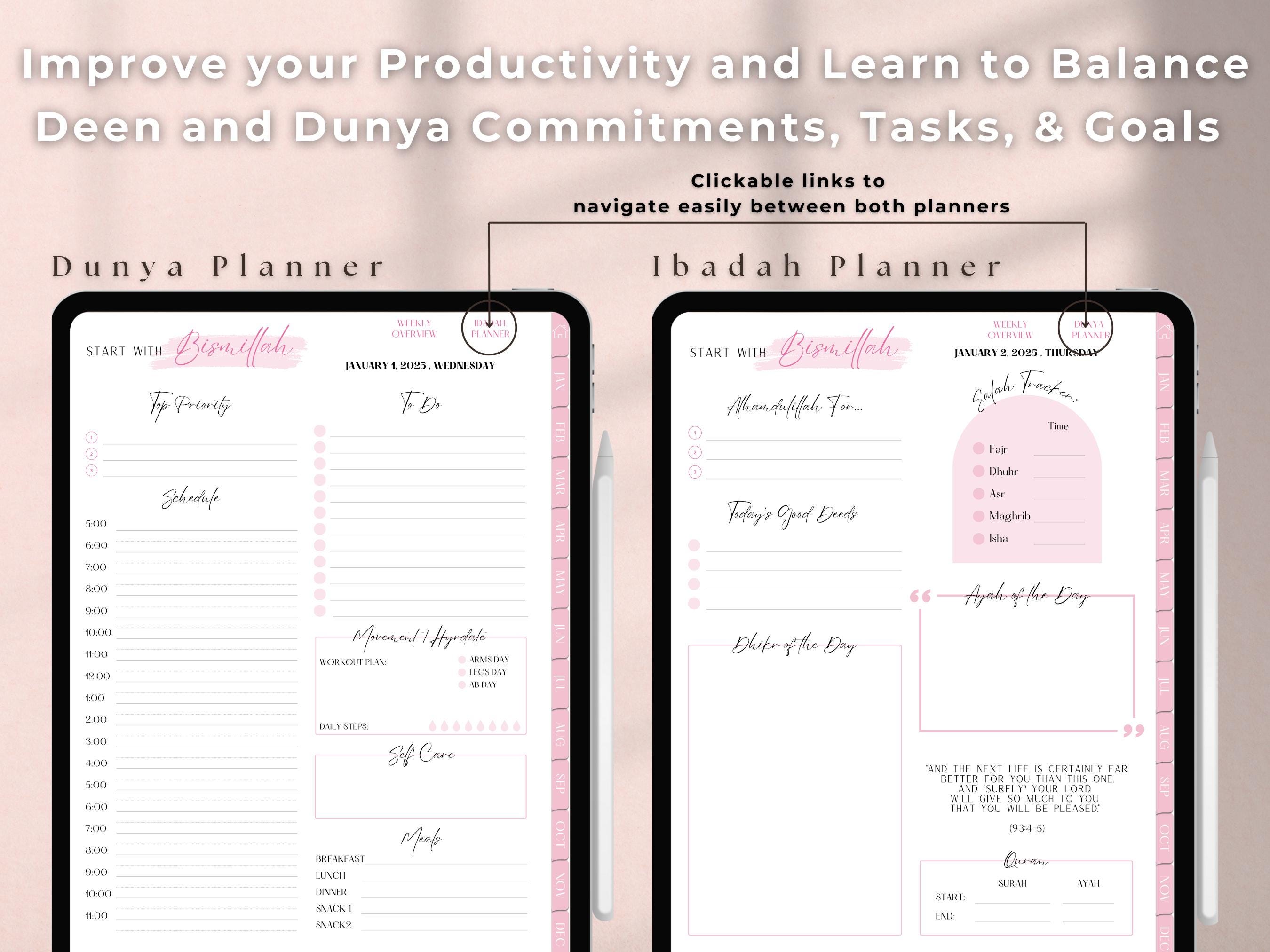 2025 Hyperlinked Digital Muslimah Planner, Become That Muslimah Girl ...