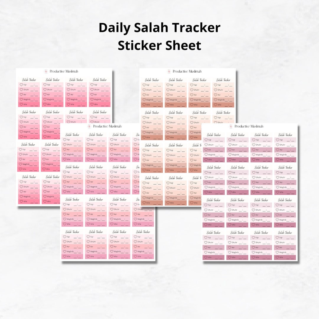 Daily Salah Tracker Sticker Sheet, Daily Salah Planner, Salah Tracker ...