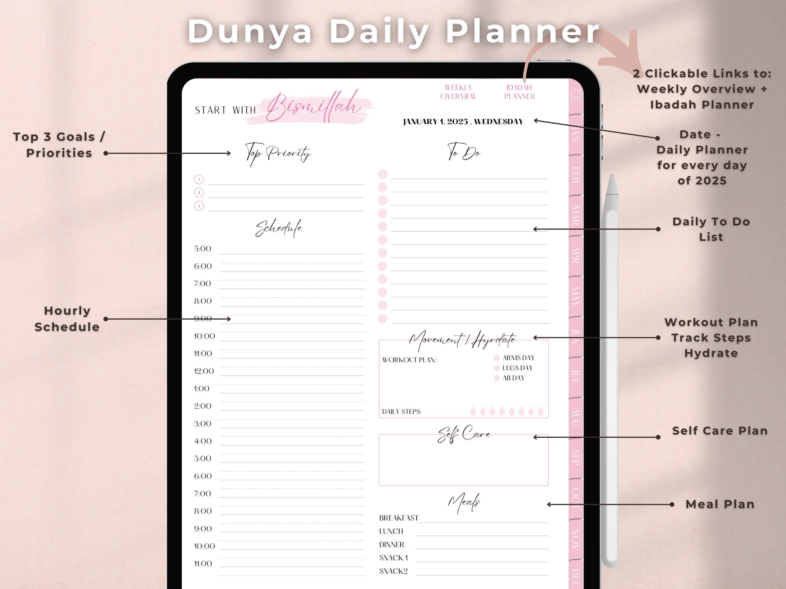 2025 Hyperlinked Digital Muslimah Planner, Become That Muslimah Girl ...