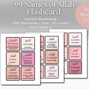 99 Names of Allah Flashcards, Al Asma Ul Husna Flashcards, 99 Names of ...