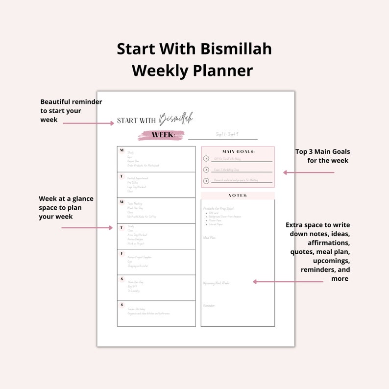 Islamic Monthly Weekly Daily Planner, Salah Tracker, Quran Tracker ...