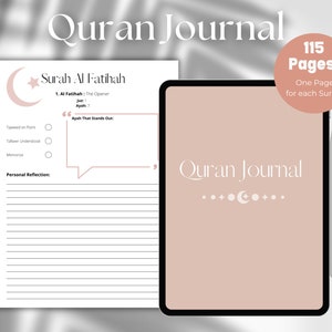 Quran Journal, 115 Pages to Learn and Reflect on Each Surah of Quran ...