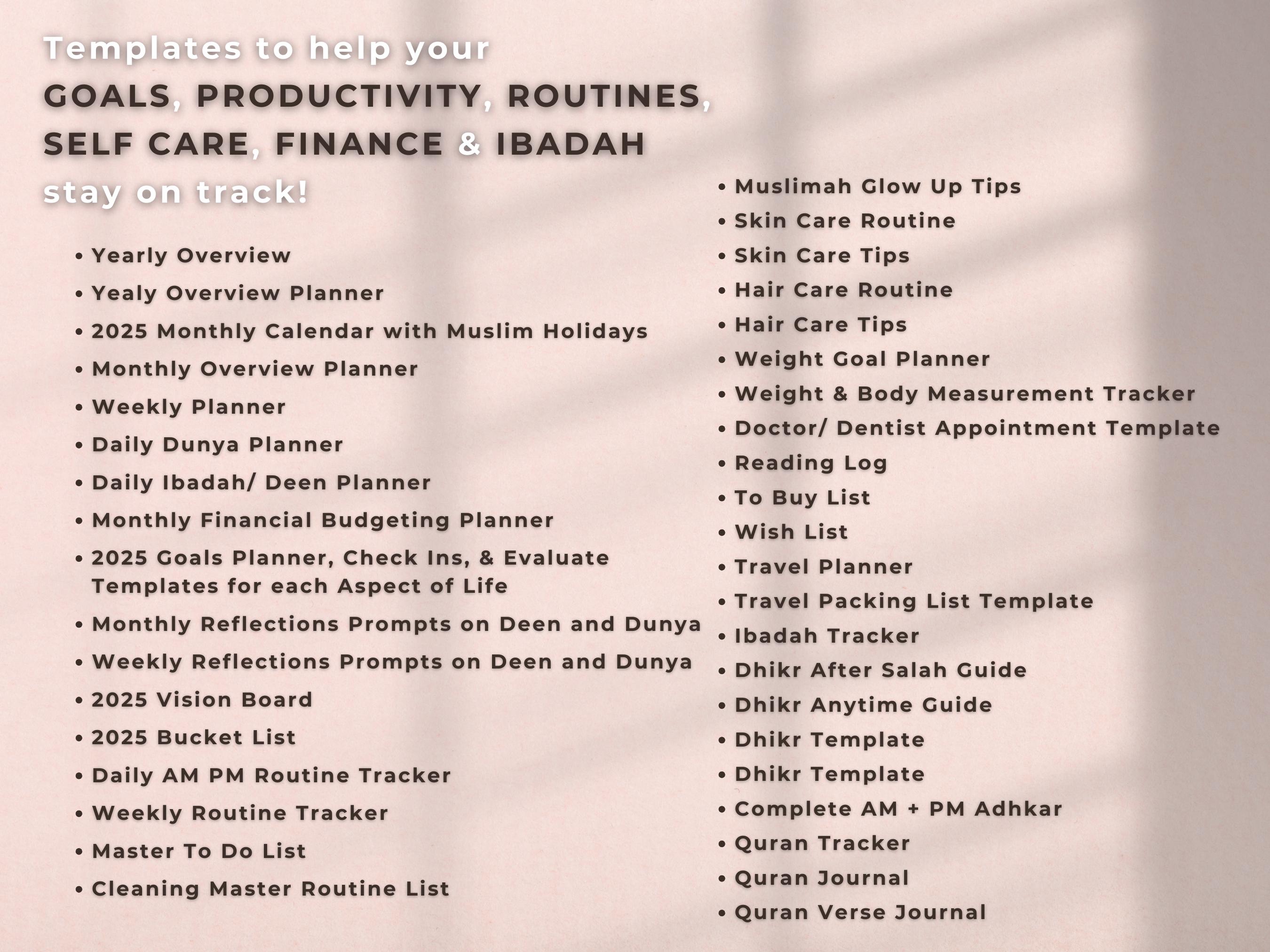 2025 Hyperlinked Digital Muslimah Planner, Become That Muslimah Girl ...