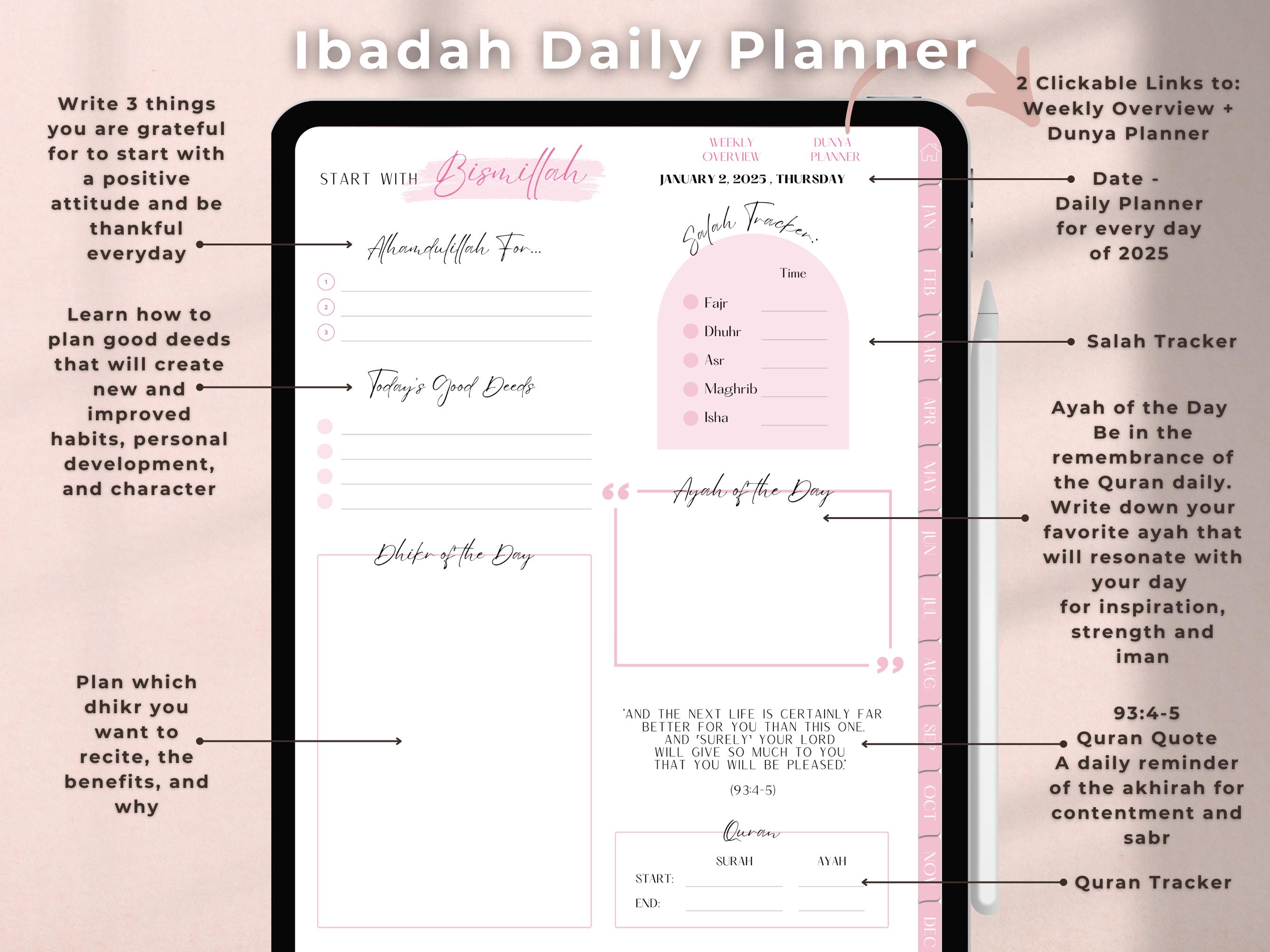 2025 Hyperlinked Digital Muslimah Planner, Become That Muslimah Girl ...