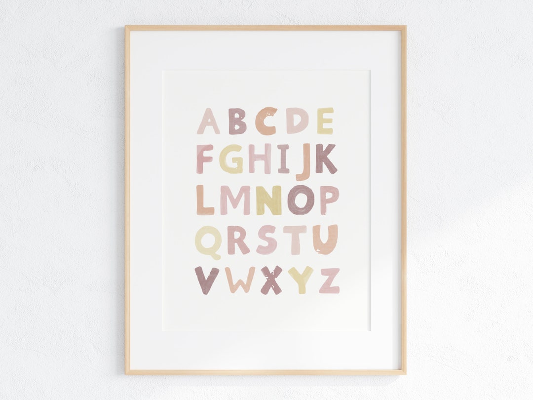 Alphabet Nursery Art, Alphabet Poster, ABC Wall Art, ABC Chart, Boho ...