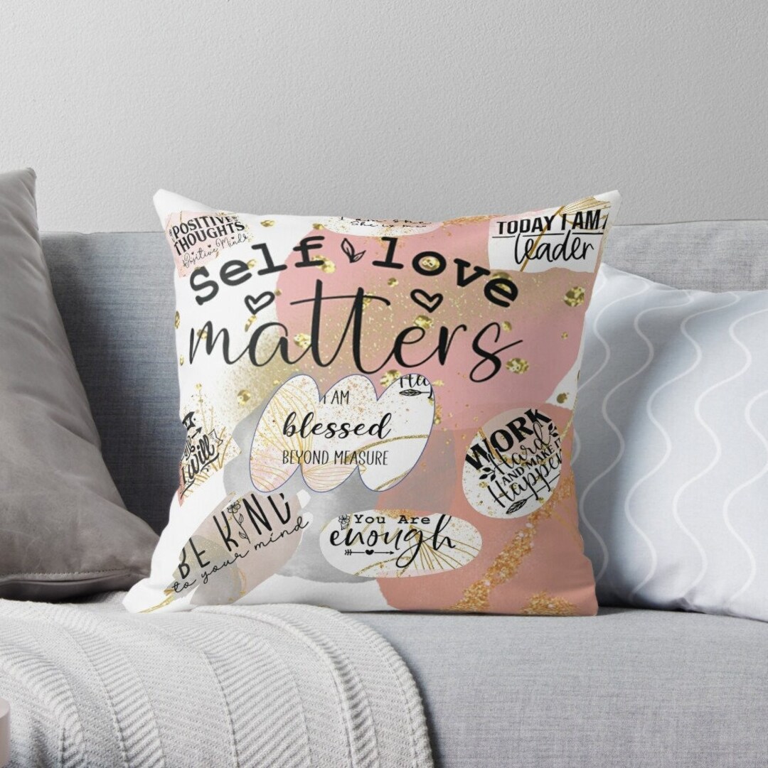 Polyester Pillowcase, Self-love Matters, Positive Affirmations, Pillow ...
