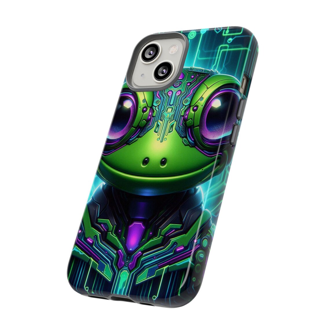 Frog Tech iPhone Case, Cyberpunk Phone Cover, Futuristic Frog Design ...