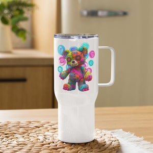 Cute Tattered Teddy Well Loved Repaired Teddy Travel Mug With a Handle ...