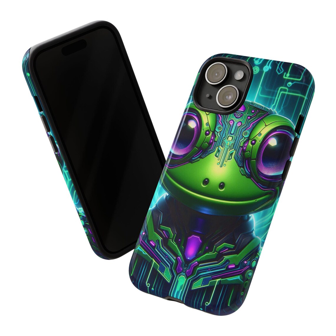Frog Tech iPhone Case, Cyberpunk Phone Cover, Futuristic Frog Design ...