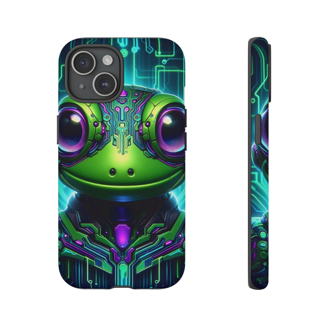 Frog Tech iPhone Case, Cyberpunk Phone Cover, Futuristic Frog Design ...