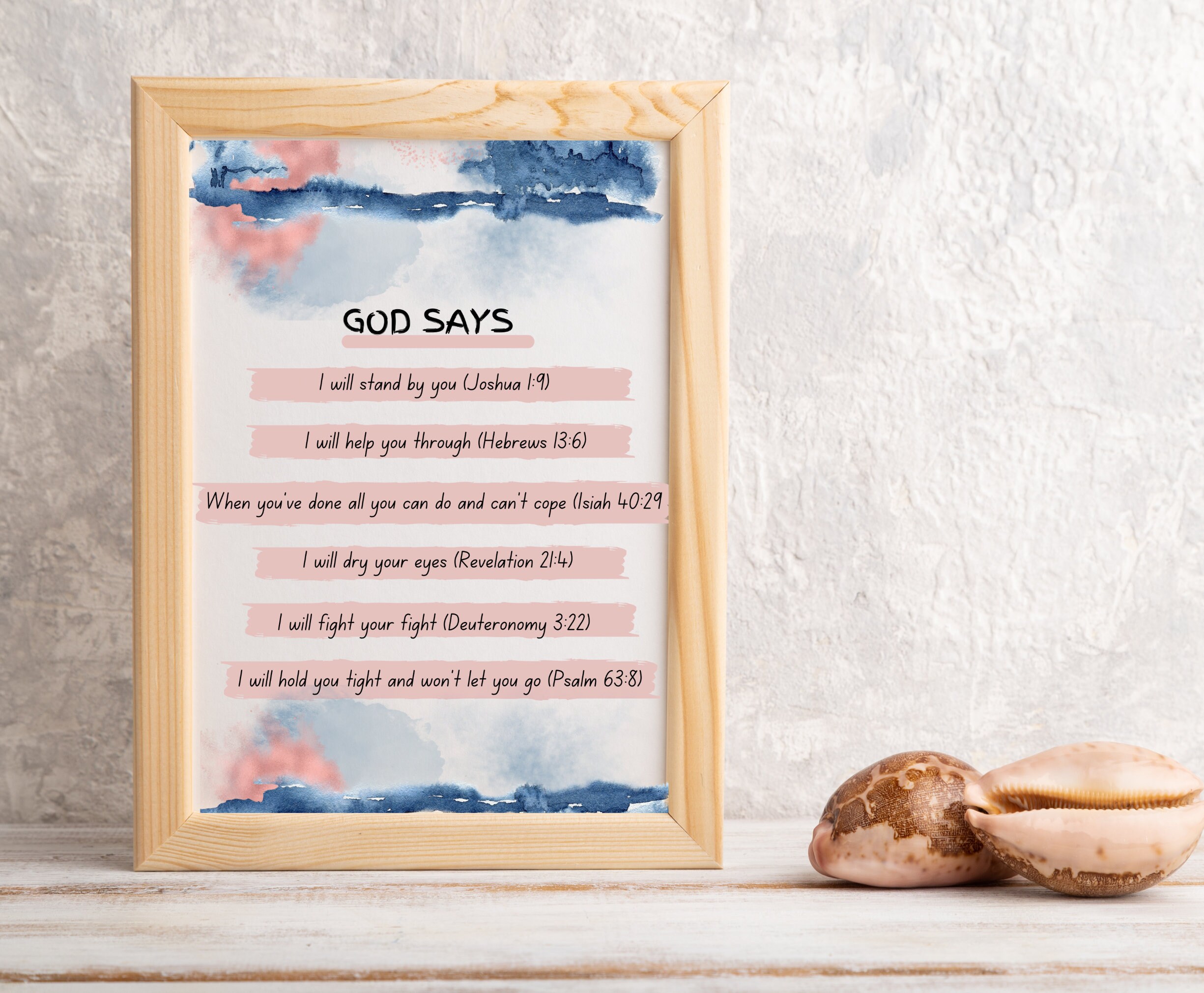 Bible Verse Wall Art, God Says, I'll Standby You, I 'll Help You ...