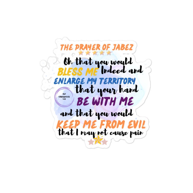 Prayer of Jabez | Bible Verse Sticker | 1 Chronicles 4:10,laptop ...