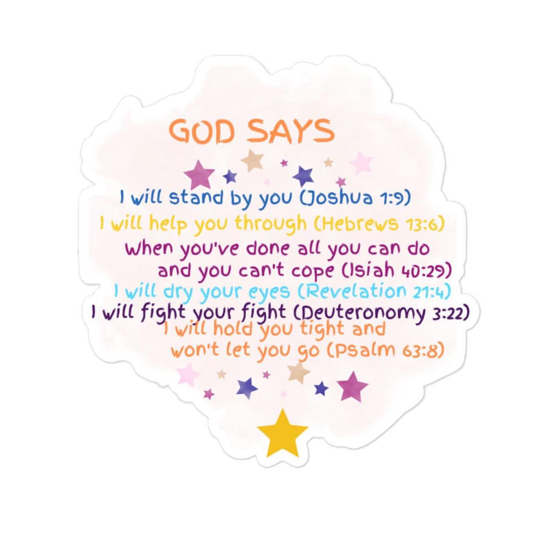 Bible Verse Sticker god Says Religious Decals Motivational ...