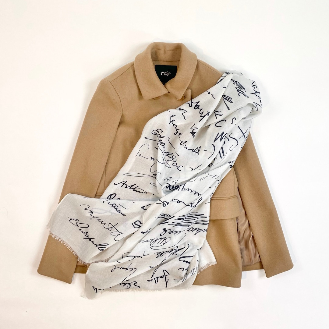 Famous Authors Autographs Literary Book Scarf Tolstoy, Virginia Woolf ...