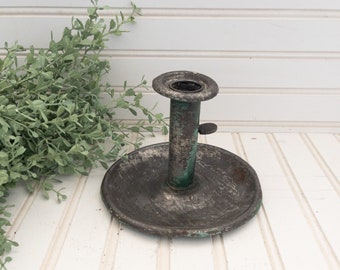 Antique Brass Push up Candlestick - Etsy