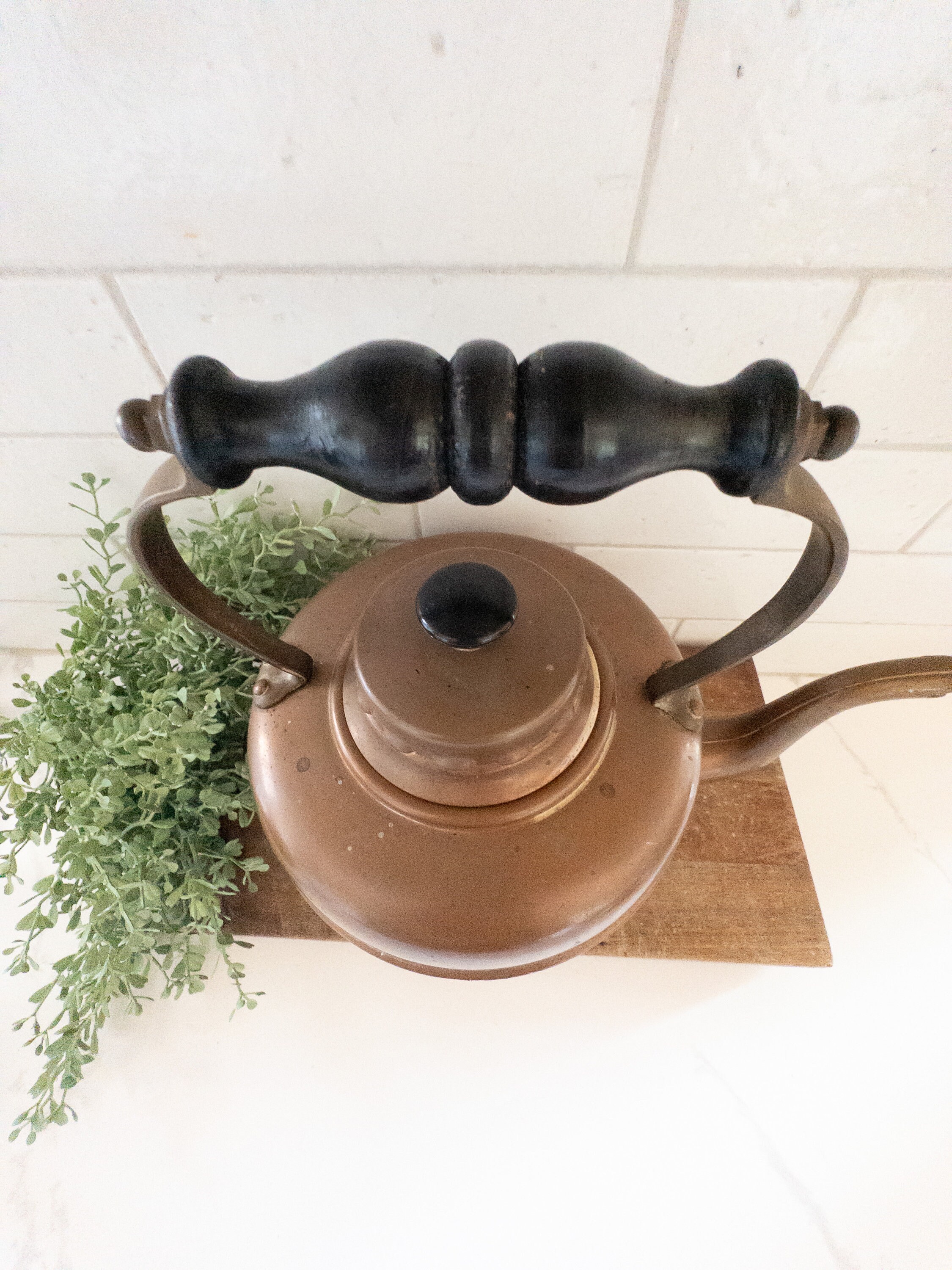 Vintage Simplex Solid Copper Tea Kettle RARE Design Farmhouse Rustic ...