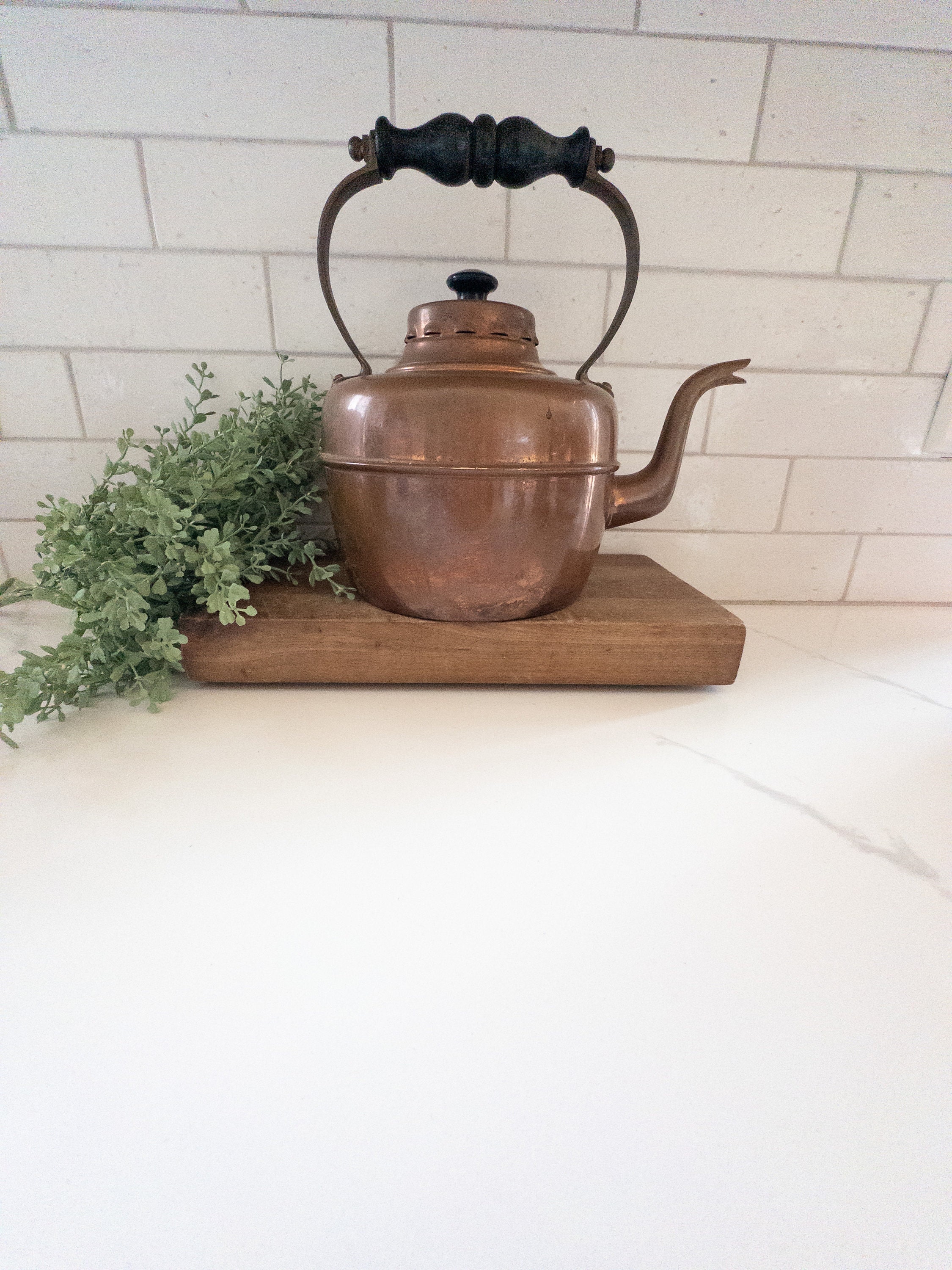 Vintage Simplex Solid Copper Tea Kettle RARE Design Farmhouse Rustic ...