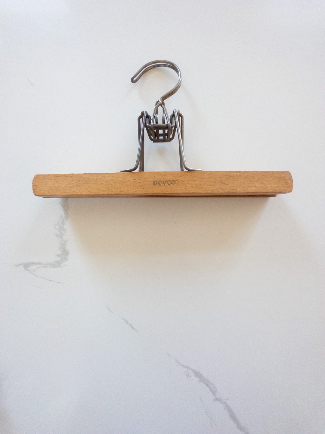 Vintage Nevco Double Wood and Metal Hanger for Two Pairs of Pants ...