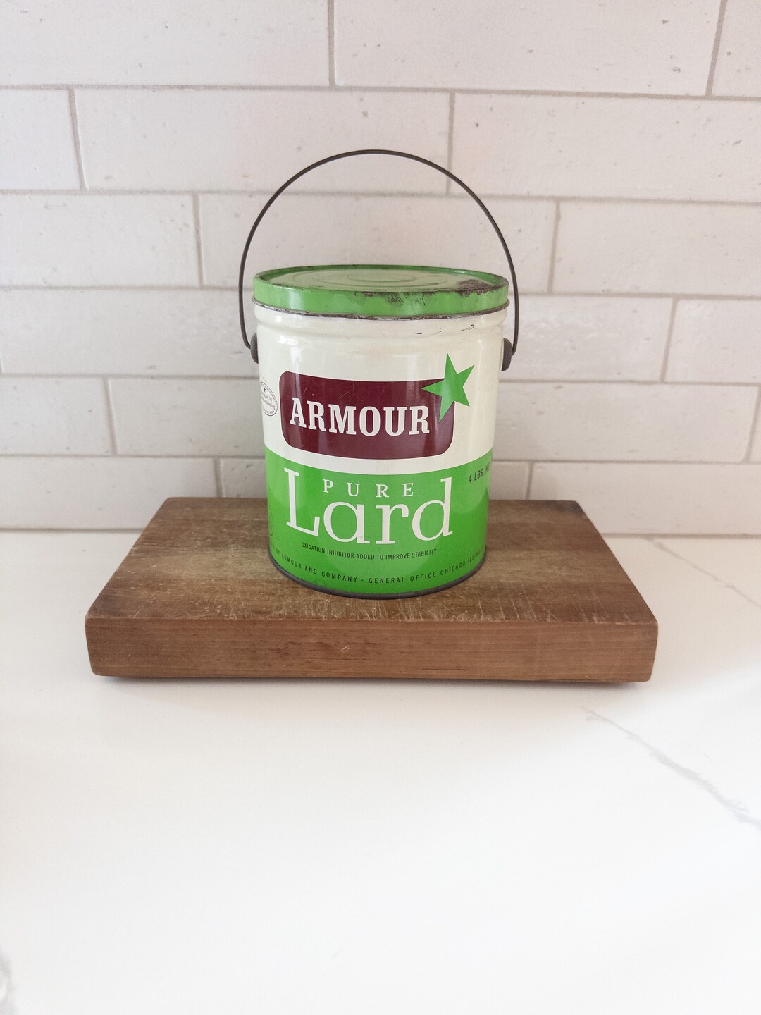 Vintage 1950s Armour Lard Pail Vintage Armour Lard Pail Old Handled ...