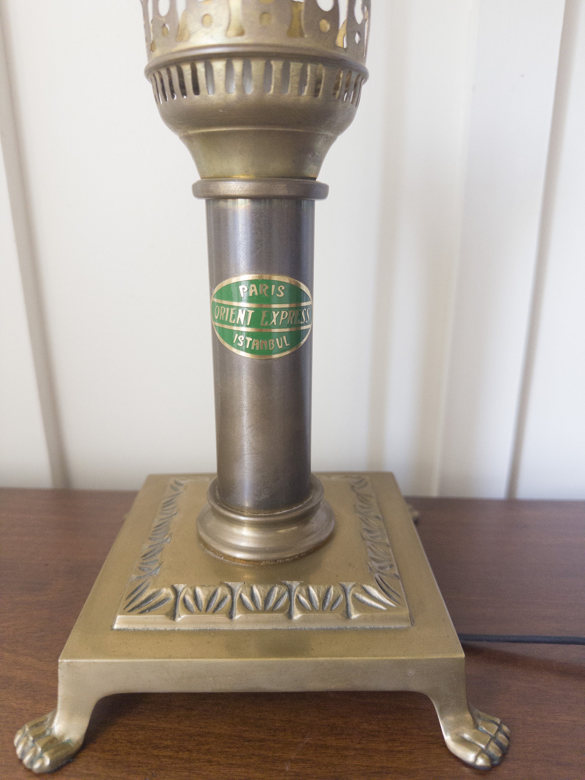 Vintage Brass Paris Orient Express Istanbul Table Lamp With Adjustable ...